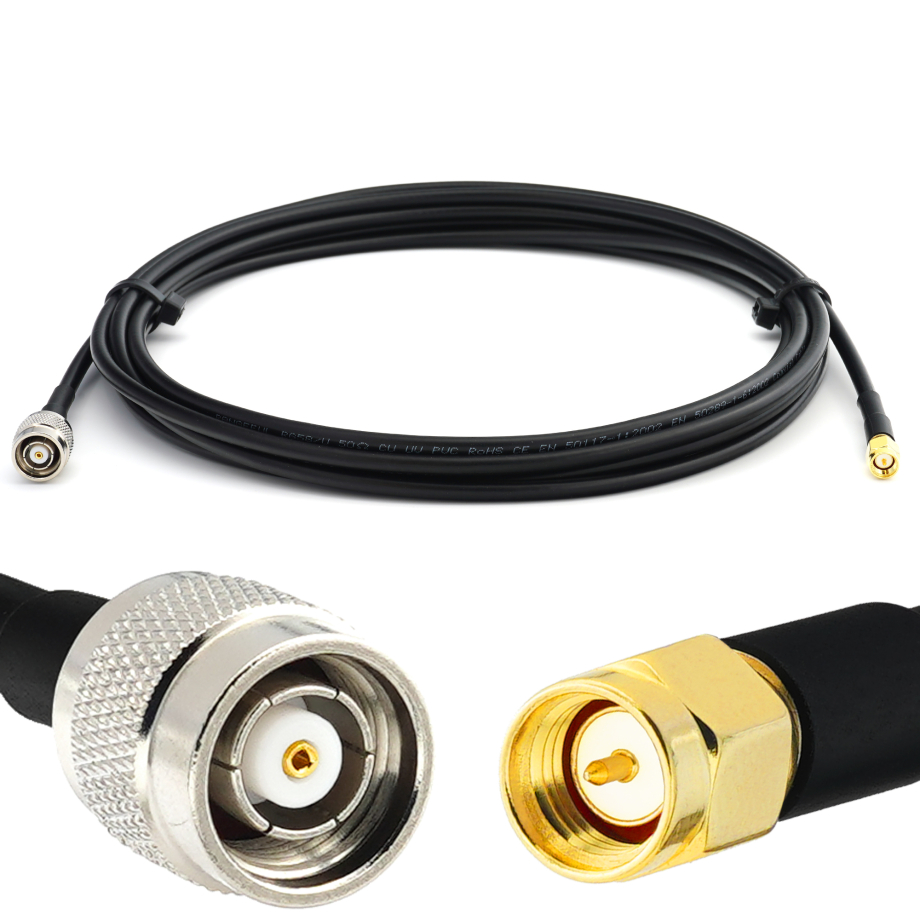 RP-TNC mâle vers SMA mâle 1m RG58/U câble coaxial | Acheter sur Getic.fr
